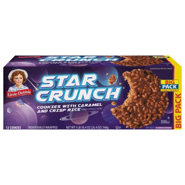 Little Debbie Star Crunch Caramel and Crisp Rice Cookies Big Pack ...