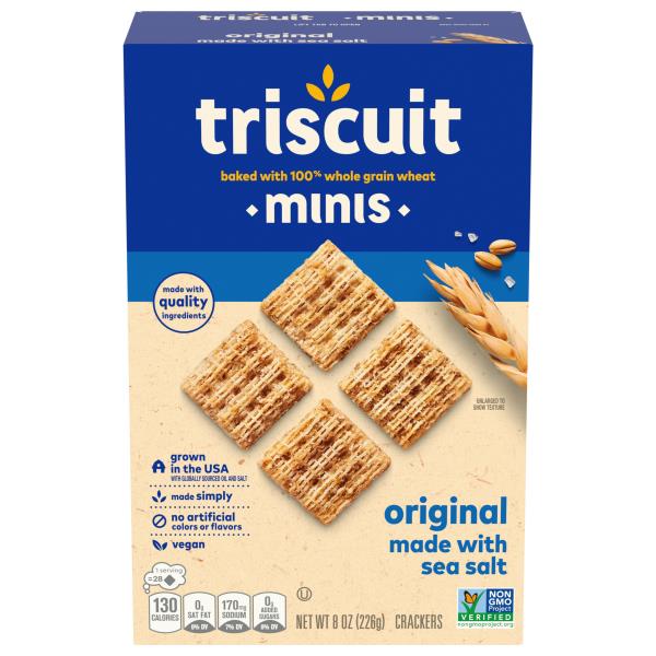 Triscuit Triscuit Minis Original Whole Grain Wheat Crackers, Vegan ...