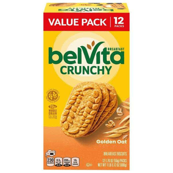 belVita belVita Golden Oat Breakfast Biscuits, Value Pack, 12 Packs (4 ...
