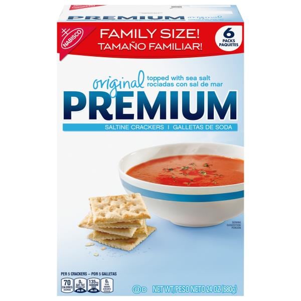 Premium Premium Original Saltine Crackers, Lunch Snacks, Family Size ...
