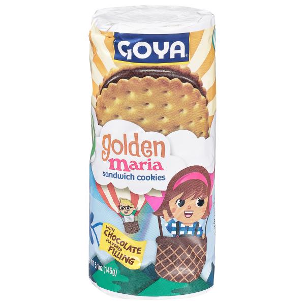 Goya Sandwich Cookies, with Chocolate Flavored Filling, Golden Maria ...