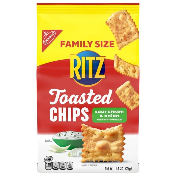Ritz RITZ Toasted Chips Sour Cream and Onion Crackers, Party Snacks ...