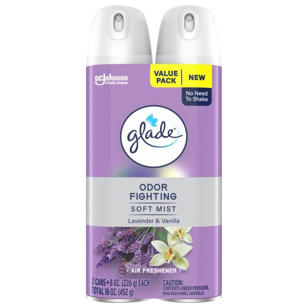 Glade Odor Fighting Soft Mist Air Freshener Room Spray, Lavender ...