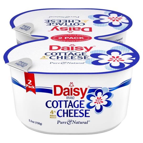 Daisy Pure & Natural Cottage Cheese, 4% Milkfat Minimum, 2 Pack ...