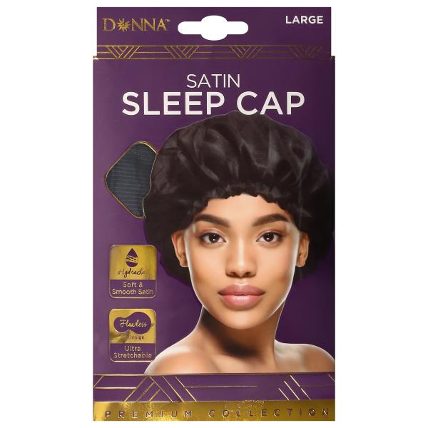 Donna Premium Collection Sleep Cap, Satin, Black, Large | Publix Super ...