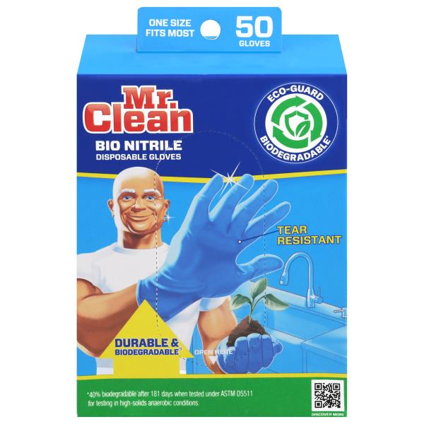 Mr. Clean Bio Nitrile Disposable One Size Fits Most Gloves | Publix ...
