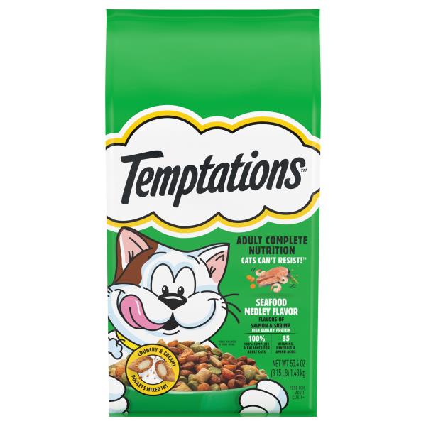 Temptations Cat Food, Seafood Medley Flavor, Adult, 1+ | Publix Super ...
