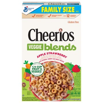 Cheerios Veggie Blends Cereal, Apple Strawberry, Family Size | Publix ...