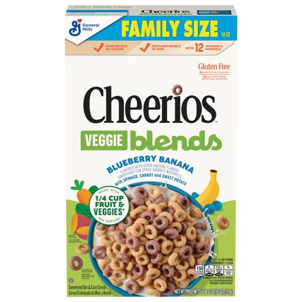 Cheerios Veggie Blends Cereal, Blueberry Banana, Family Size | Publix ...