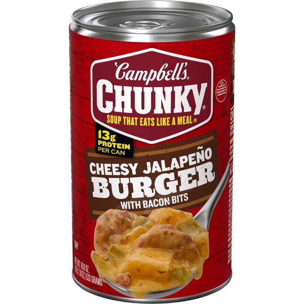 Campbell's® Chunky® Chunky Cheesy Jalapeño Burger with Bacon Bits Soup ...