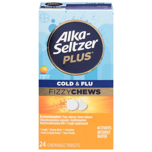 Alka-Seltzer Plus Cold & Flu, Chewable Tablets, Orange Flavor | Publix ...