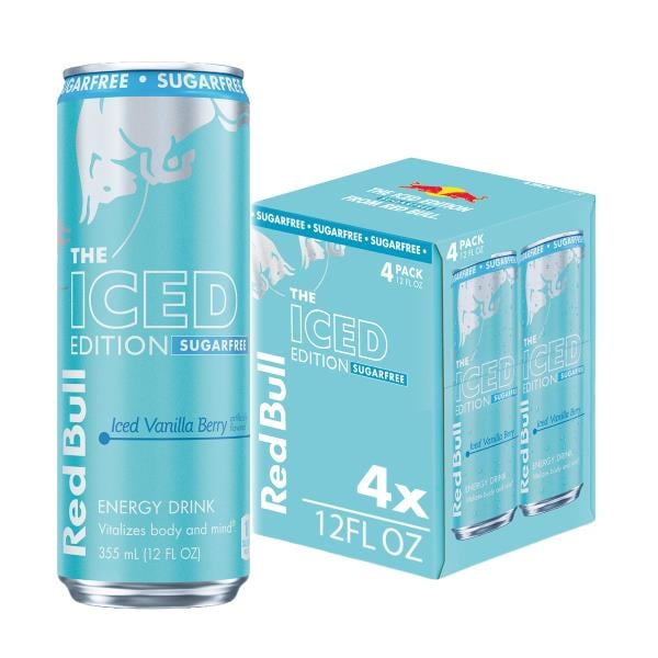 Red Bull Winter Edition Sugar Free Energy Drink Iced Vanilla Berry, 12 ...