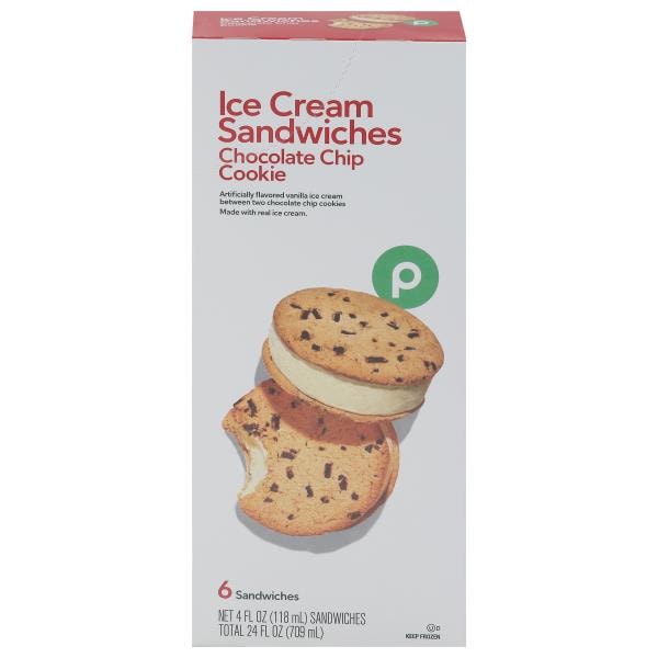 Publix Ice Cream Sandwiches, Chocolate Chip Cookie | Publix Super Markets