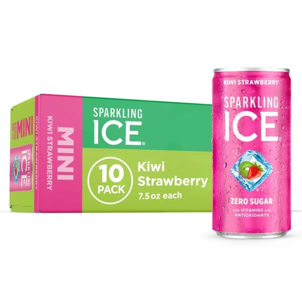 Sparkling Ice Sparkling Ice 10 Pack Zero Sugar Kiwi Strawberry Sparkling Water 7.5oz Cans ...