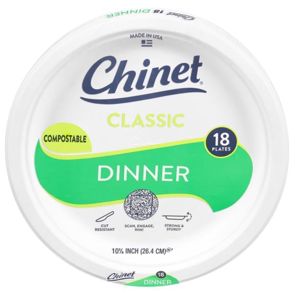 Chinet Plates, Dinner, Compostable, Classic | Publix Super Markets