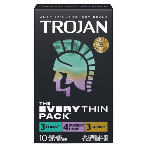 Trojan Raw Bareskin Studded Bareskin Lubricated Latex Condoms The ...