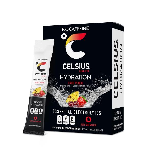 Celsius Hydration Fruit Punch Flavor, Essential Electrolyte Packets ...