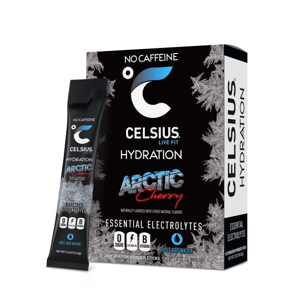 Celsius Hydration Arctic Cherry Flavor, Essential Electrolyte Packets ...