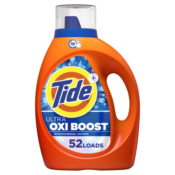 Tide Ultra Oxi Boost Liquid Laundry Detergent, 73 fl oz, 52 Loads ...
