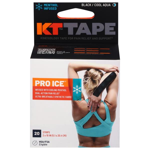 KT Tape Kinesiology Tape, Black/Cool Aqua, Pro Ice | Publix Super Markets