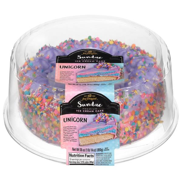 Jon Donaire Ice Cream Cake, Premium, Unicorn, Sundae | Publix Super Markets