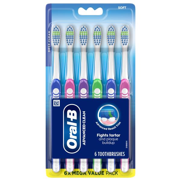 Oral-B Toothbrushes, Soft, 6 Mega Value Pack | Publix Super Markets