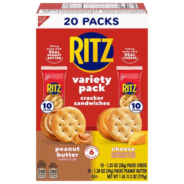 Ritz Cracker Sandwiches, Peanut Butter/Cheese, Variety Pack | Publix ...