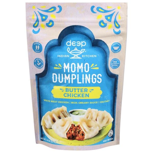 Deep Indian Kitchen Momo Dumplings, Butter Chicken, Medium Spice ...