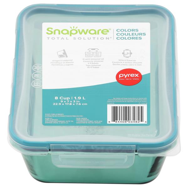 Snapware Total Solution 8 Cup Colors Glass Food Storage Container ...