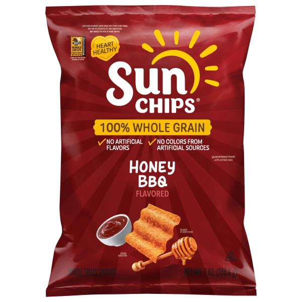 SunChips 100% Whole Grain Honey BBQ Flavored Whole Grain Snacks ...