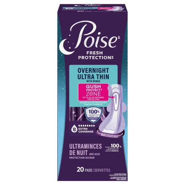 Poise Fresh Protection Pads, with Wings, Ultra Thin, 8 Extra Absorbent ...
