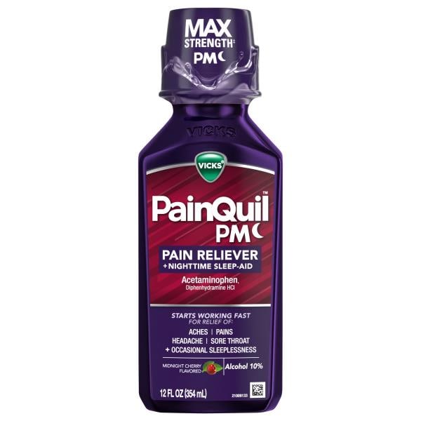 Vicks PainQuil PM Max Strength Midnight Cherry Flavored Pain Reliever ...