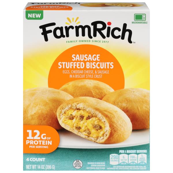 Farm Rich Farm Rich Sausage, Egg and Cheese Stuffed Biscuits, Breakfast ...