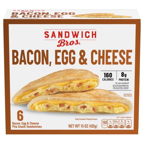 Sandwich Bros. Pita Snack Sandwiches, Bacon, Egg & Cheese | Publix ...