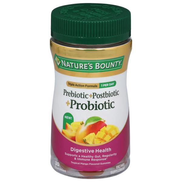 Nature's Bounty Tropical Mango Flavored Prebiotic + Postbiotic ...