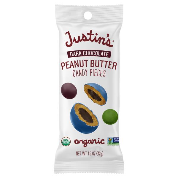 Justin's Candy Pieces, Organic, Peanut Butter, Dark Chocolate | Publix ...