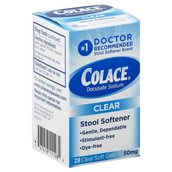Colace Stool Softener, 50 mg, Clear Soft Gels | Publix Super Markets