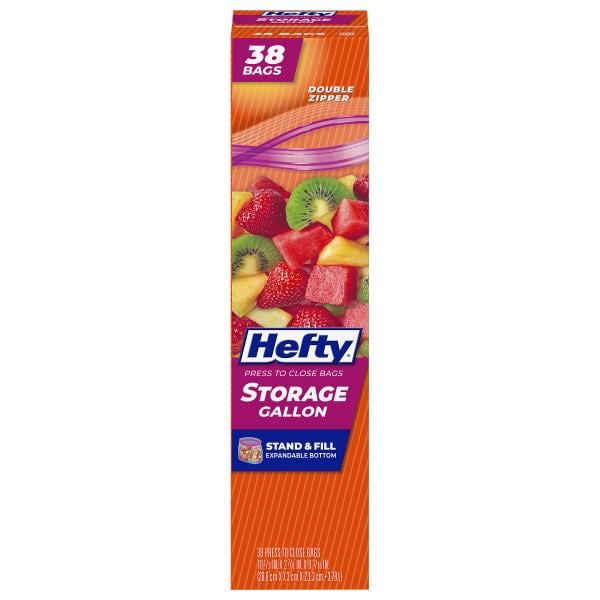 Hefty Double Zipper Storage Gallon Press to Close Bags | Publix Super ...