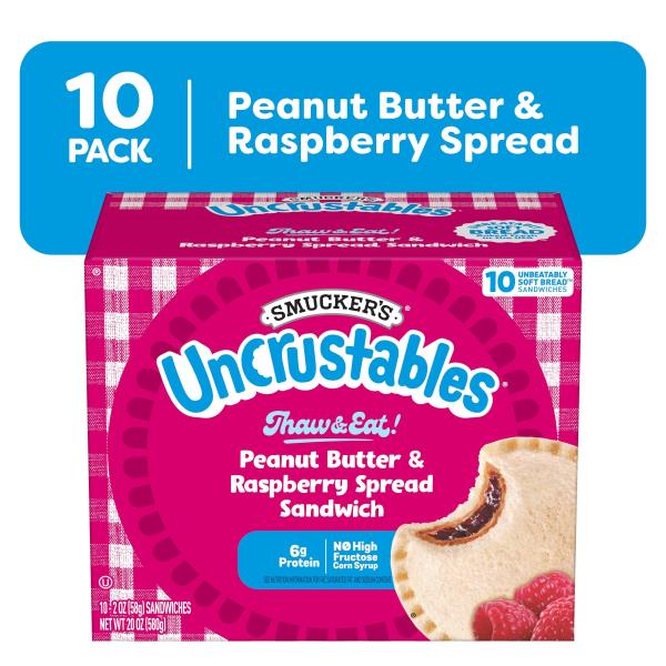 Smucker's Uncrustables Peanut Butter & Raspberry Spread Sandwiches ...
