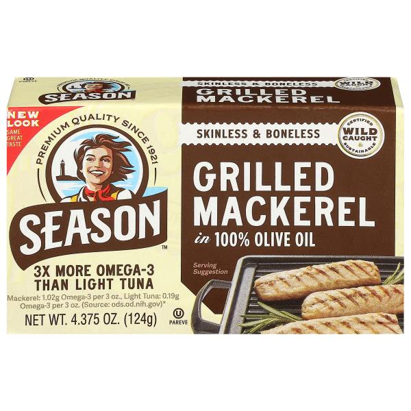 Season Wild Caught Skinless & Boneless Grilled Mackerel in 100% Olive ...