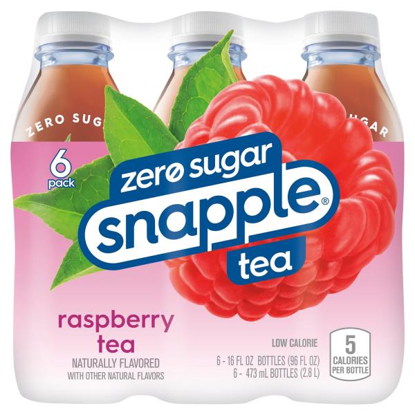 Snapple Tea, Zero Sugar, Raspberry, 6 Pack | Publix Super Markets