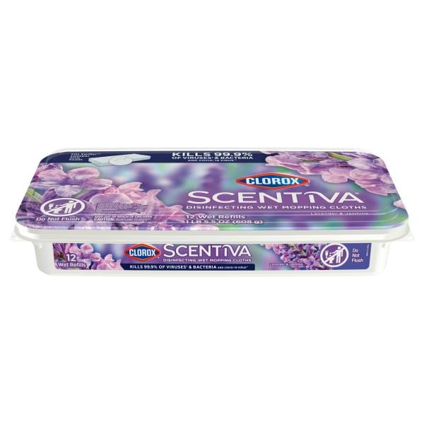 Clorox Scentiva Mopping Cloths, Wet, Disinfecting, Lavender & Jasmine ...