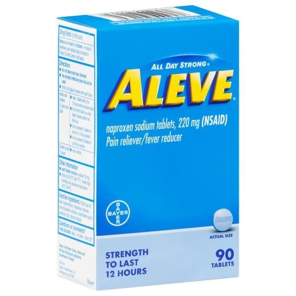 Aleve All Day Strong Pain Reliever/Fever Reducer, 220 mg, Tablets ...