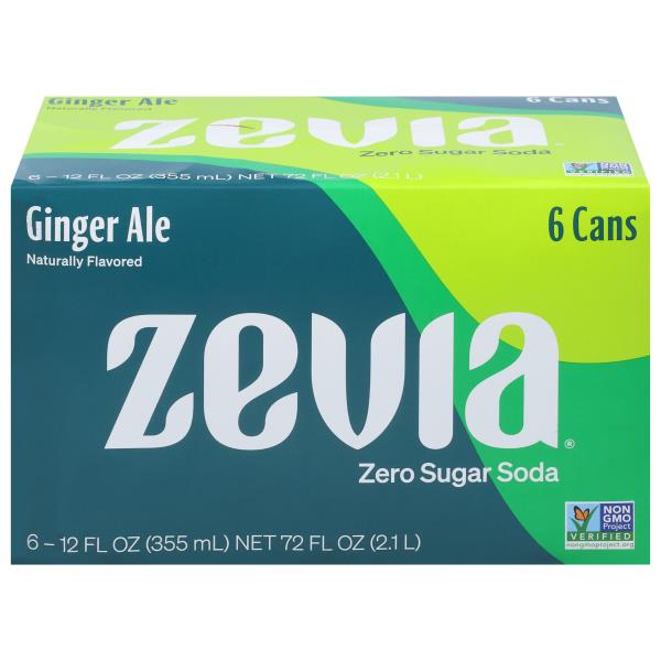 Zevia Soda, Zero Sugar, Ginger Ale, 6 Cans | Publix Super Markets
