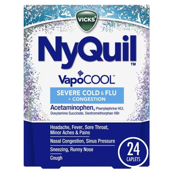 Vicks Severe + VapoCool NyQuil SEVERE VapoCOOL Cold & Flu, Caplet ...