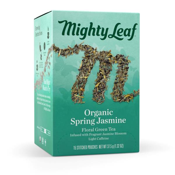 Mighty Leaf Green Tea, Floral, Organic, Spring Jasmine, Stitched ...