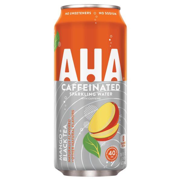 AHA Sparkling Water, Caffeinated, Mango + Black Tea | Publix Super Markets