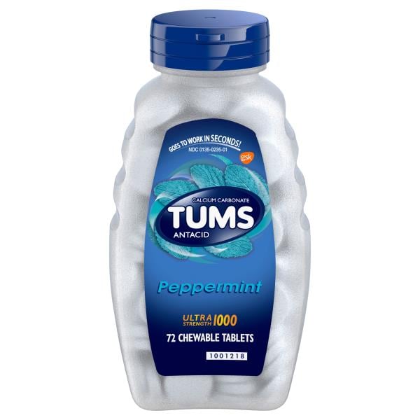Tums Chewable Antacid Tablets for Ultra Strength Heartburn Relief ...