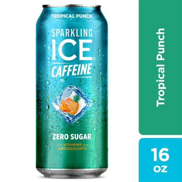Sparkling Ice +Caffeine Sparkling Water, Zero Sugar, Tropical Punch Flavored | Publix Super Markets