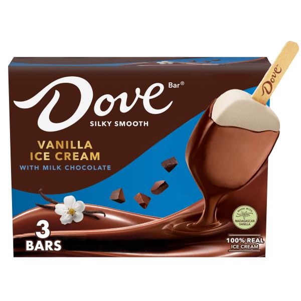 Dove Vanilla Ice Cream Bars Coated With Milk Chocolate, Individually ...
